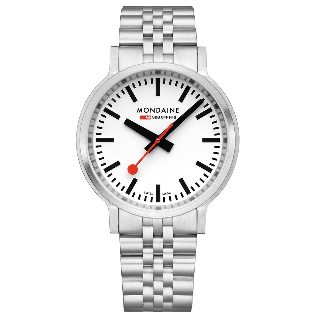 stop2go watch, stainless steel | Mondaine Watches – Mondaine Watches